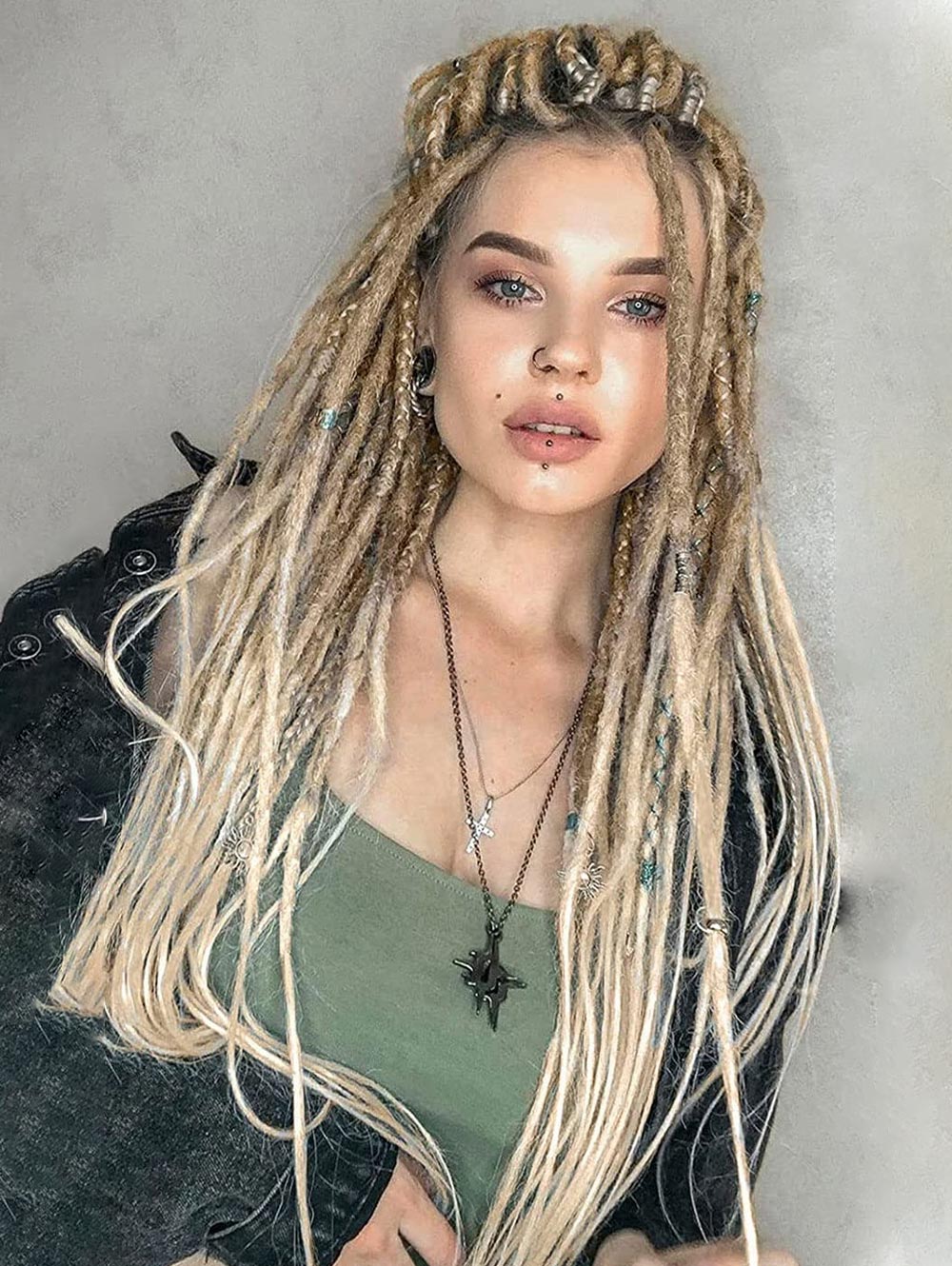 Kraler Double Ended Dreadlock Extensions 18 Inch DE Synthetic Dreads ...